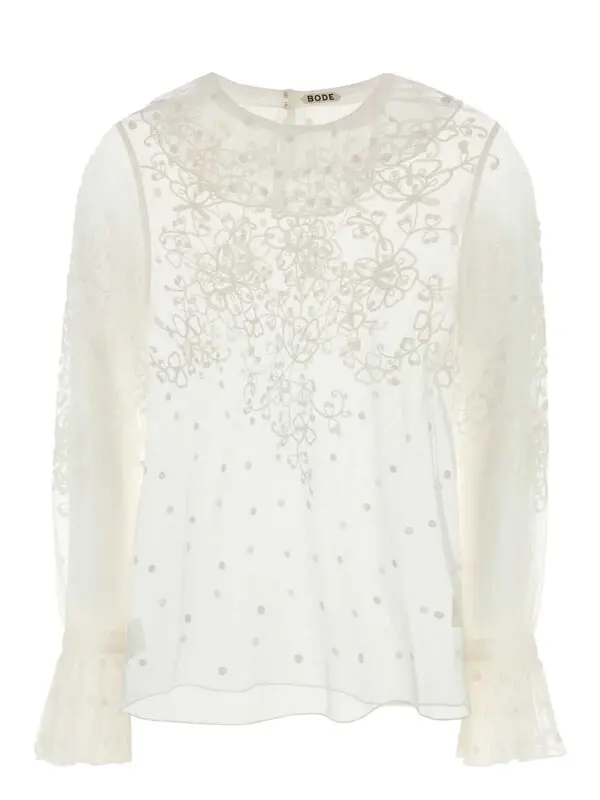 BODE Mesh Middlemist Blouse - White