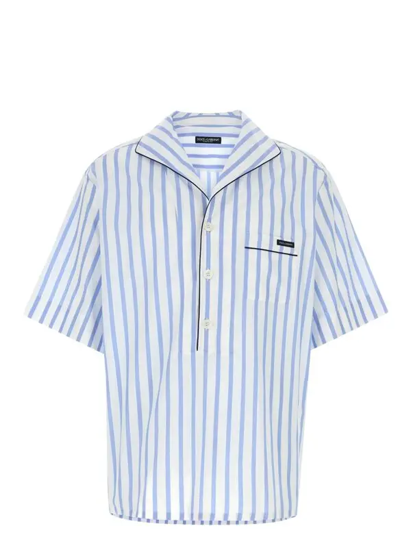 Dolce & Gabbana Embroidered Poplin Shirt - Stripped