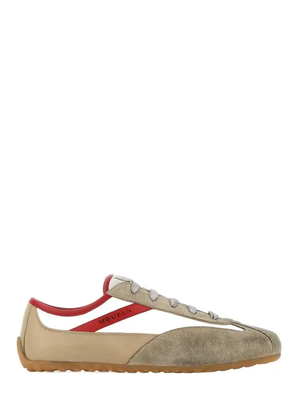 Alexander McQueen Boxe Sneakers In Leather, Suede, And Fabric - Multicoloured