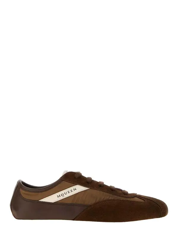 Alexander McQueen Suede, Leather & Fabric Lace-up Sneakers - Brown