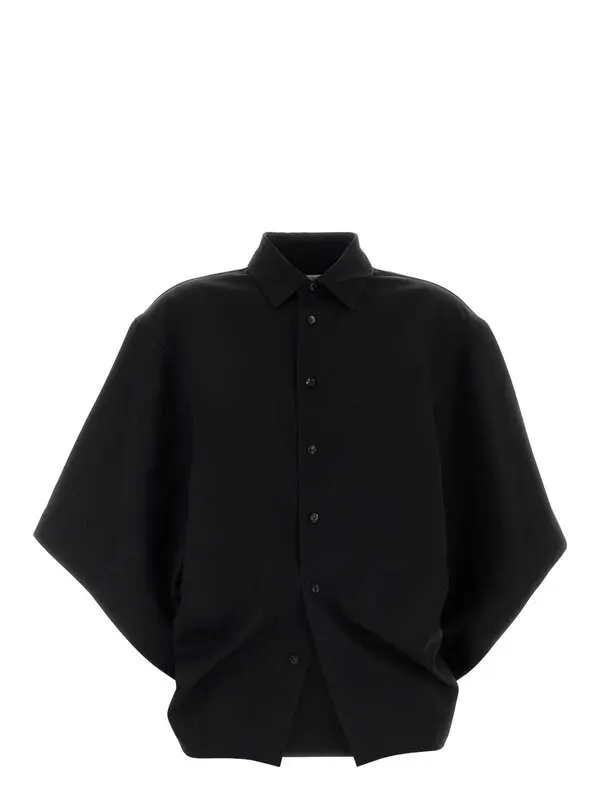 Bottega Veneta Oversize Wool Twill Shirt - Black