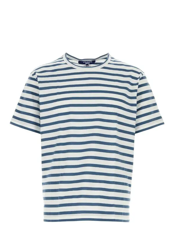 Junya Watanabe Embroidered Cotton T-shirt With Striped Detail - Stripped
