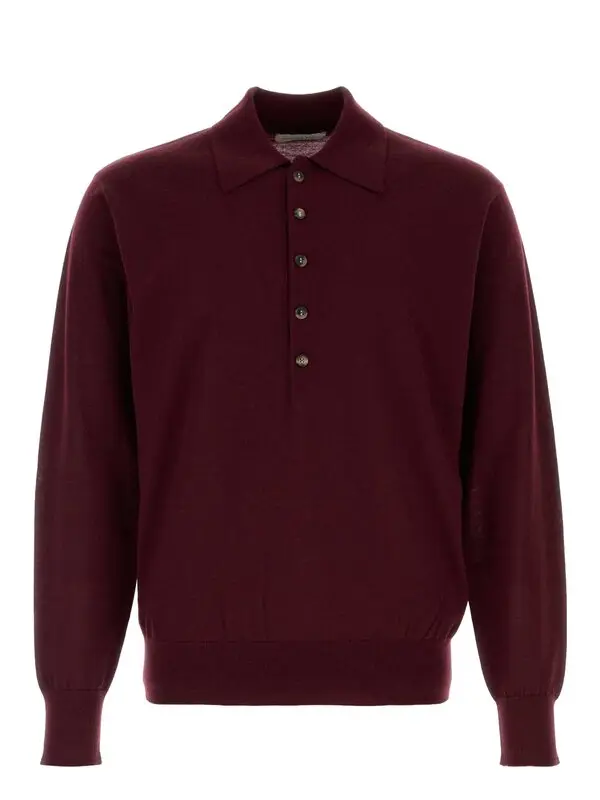 Dries Van Noten Merino Wool Polo Sweater - Purple