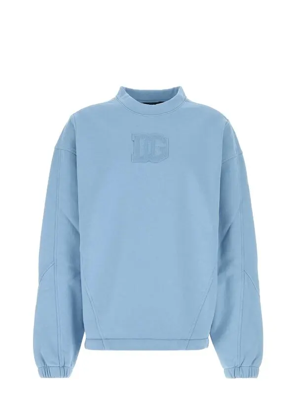 Dolce & Gabbana Logo Cotton Sweatshirt - Light Blue