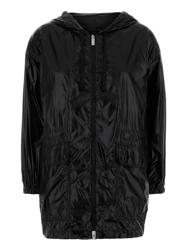 Herno Zip-up Hooded Nylon Jacket - Black