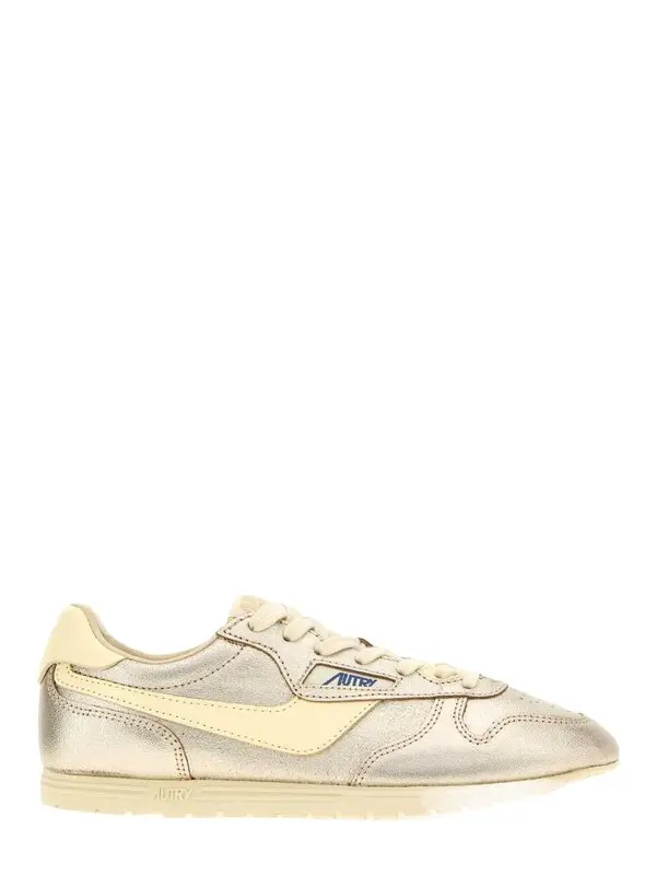 AUTRY Windspin Leather Sneakers - Gold