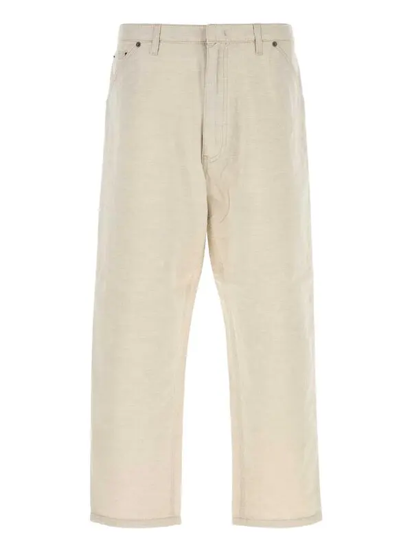 Prada Melange Chambray Trousers - White