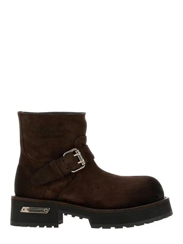 Balenciaga Mini Venom Suede Ankle Boots - Brown