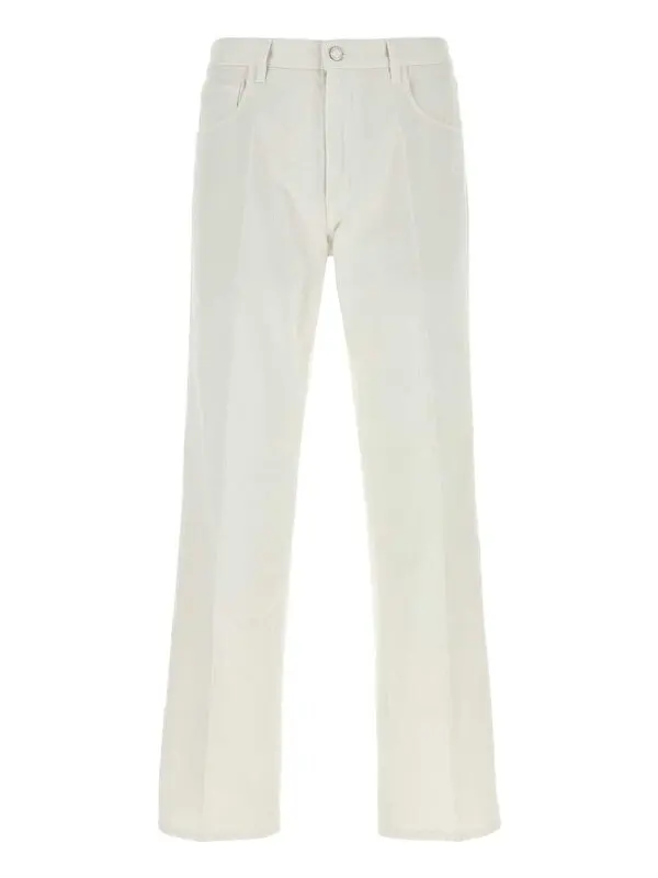 Prada Cotton Chalk Trousers - White