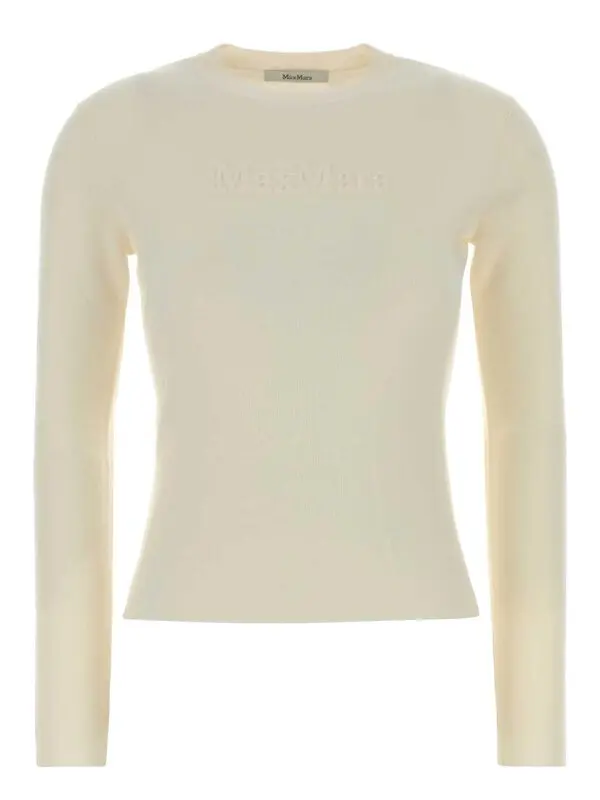 Max Mara 100% Virgin Wool Wrap Sweater - White