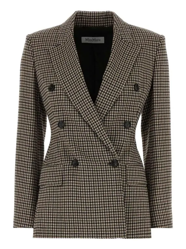 Max Mara Double Breasted Viscose-wool Blazer - Checked