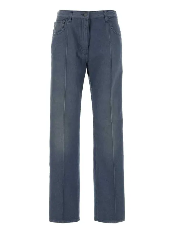 Prada Straight Leg Denim Jeans - Light Blue
