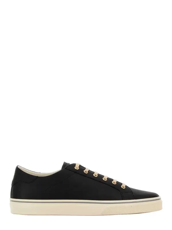 Brunello Cucinelli Lace-up Leather Sneakers - Black