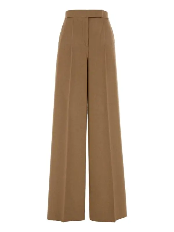 Max Mara Flannel Wide-leg Pants - Camel