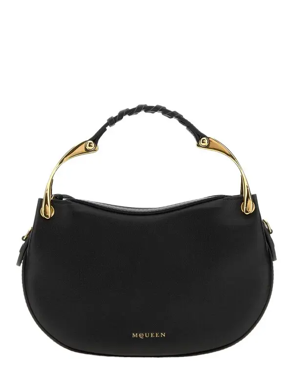 Alexander McQueen Leather Mini Wishbone Handbag - Black