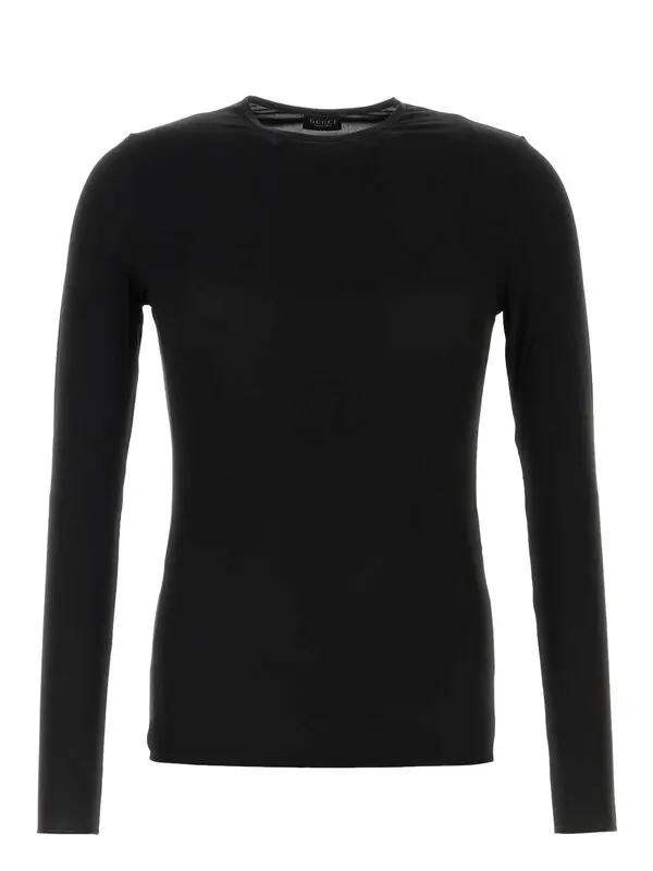 Gucci T-shirt In Cupro-blend Stretch Fabric - Black