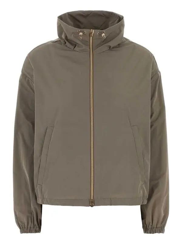 Herno Polyester Zip-up Windbreaker With Stand Collar - Grey