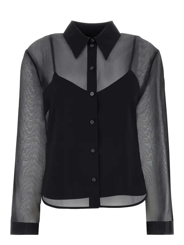 Gucci Sheer Chiffon Shirt - Black