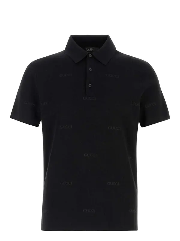 Gucci Embroidered Wool Blend Polo Shirt - Printed