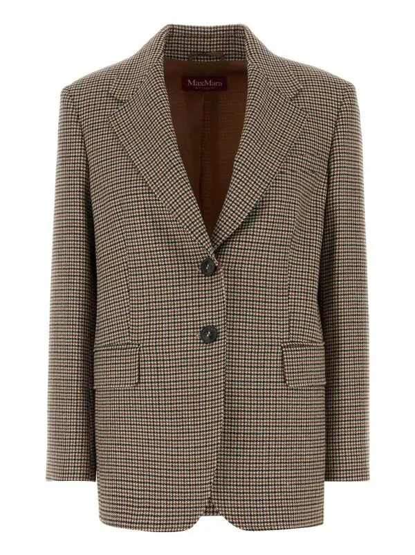 MM STUDIO Checked Wool Blazer With Notched Lapel - Multicoloured