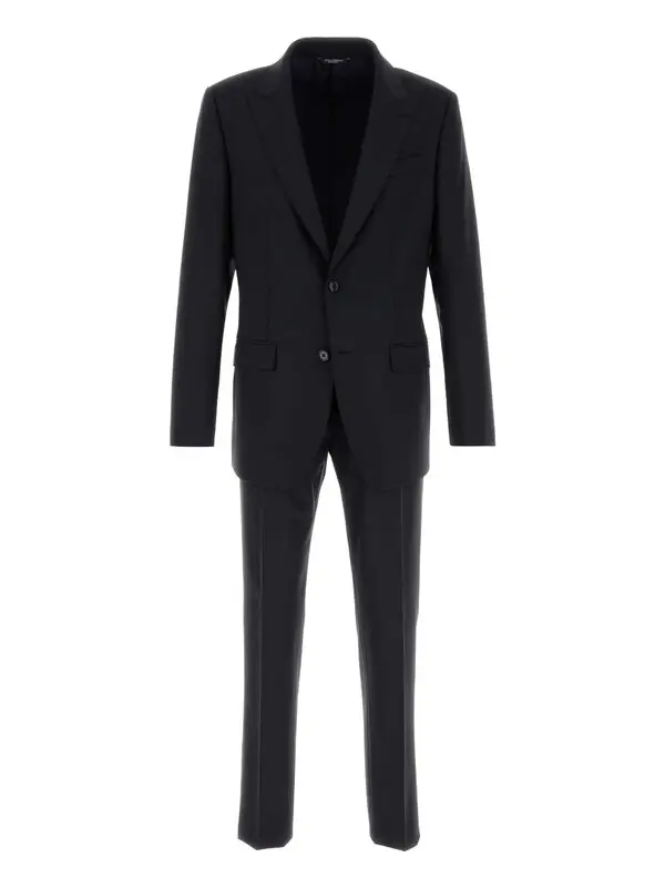 Dolce & Gabbana Midnight Stretch Wool Suit For - Blue
