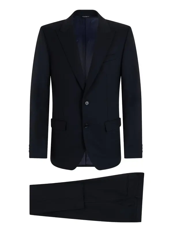 Dolce & Gabbana Midnight Stretch Wool Suit For - Blue
