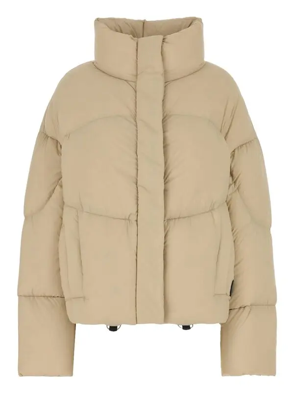 Bacon Down Puffer Vest With High Neck - Cream