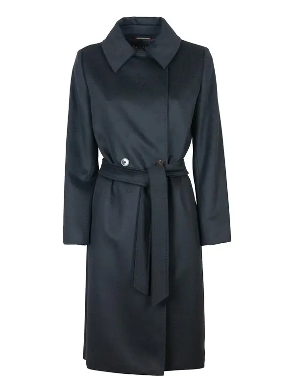Max Mara Belted Wool Coat - Nero
