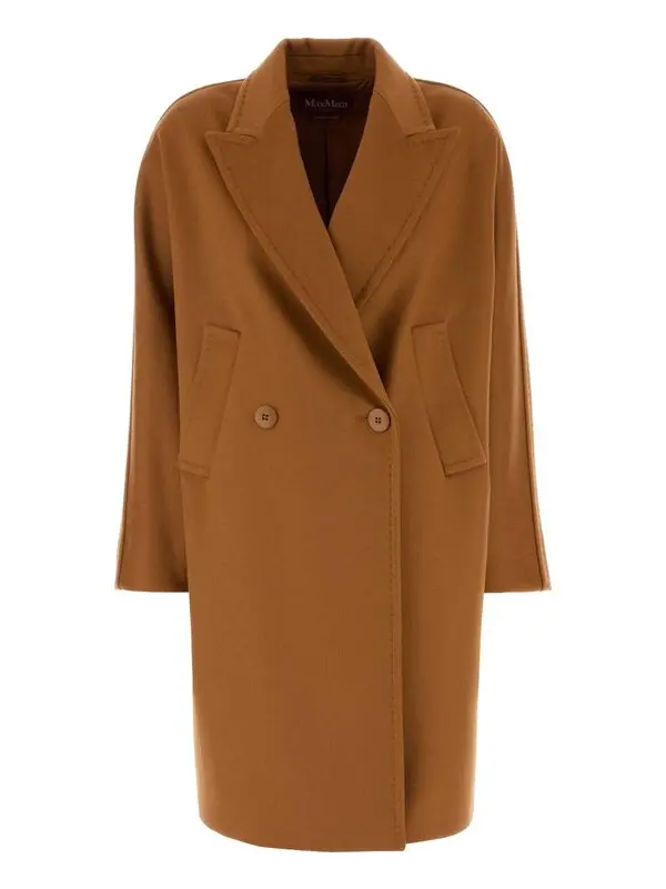 MM STUDIO Virgin Wool Double Breasted Tailored Jacket - Orange