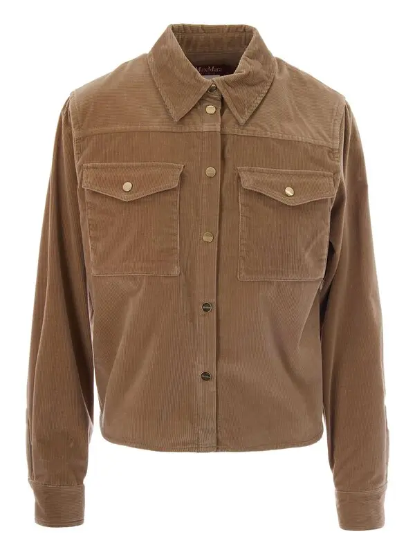 Max Mara Corduroy Button-up Shirt Jacket - Beige