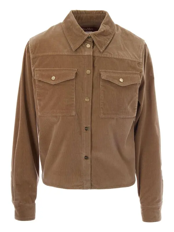 Max Mara Corduroy Button-up Shirt Jacket - Beige
