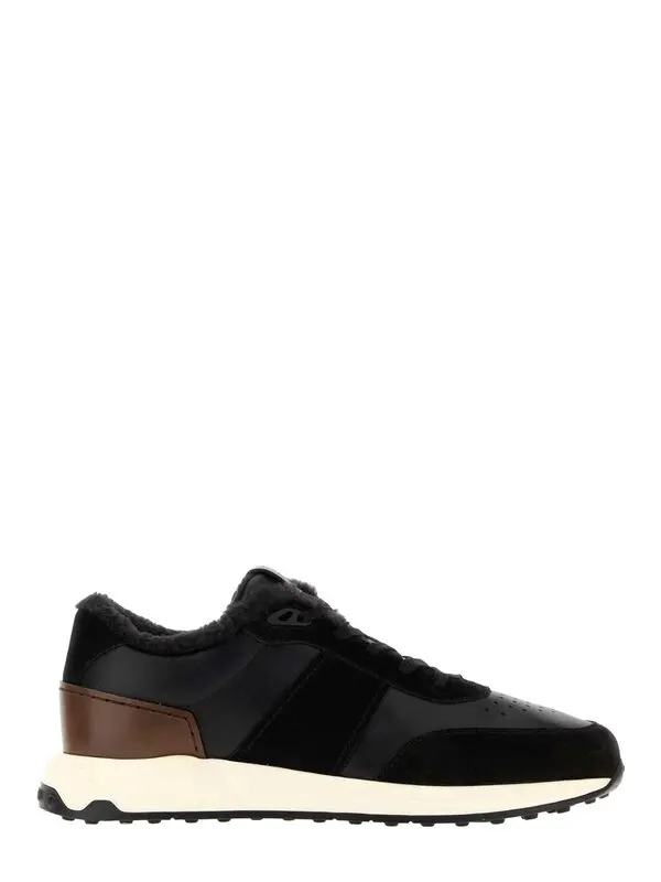 TOD`S Tod's Leather And Suede Sneakers With Shearling Lining - Black