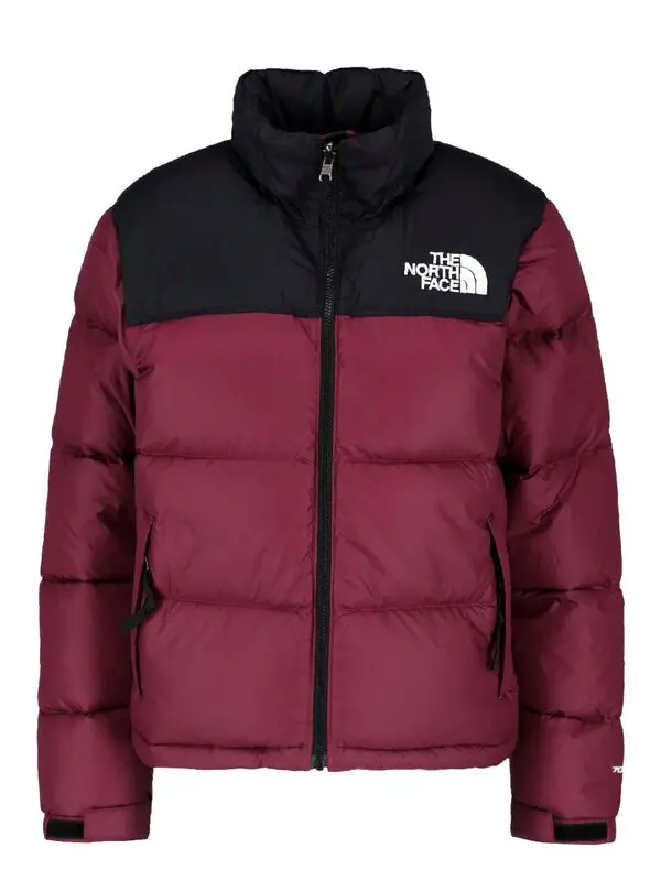The North Face Padded Quilted Stand Collar Zip Up Jacket - Red