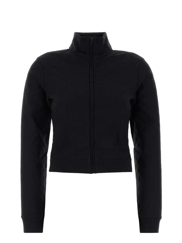 Gucci Gg Jacquard Full-zip Sweatshirt - Black