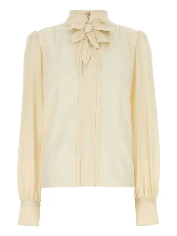 Valentino Garavani Silk Blouse With Bow Detail - Yellow