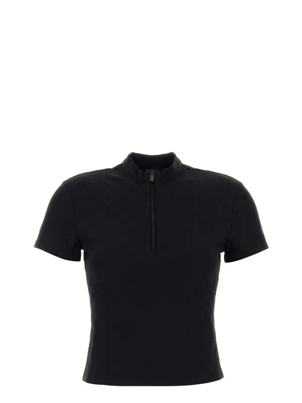 Gucci Gg Jacquard Knit Top - Black