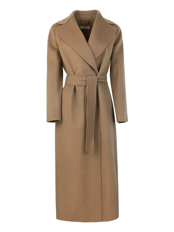 Max Mara Long Wool Wrap Coat With Belt - Cammello