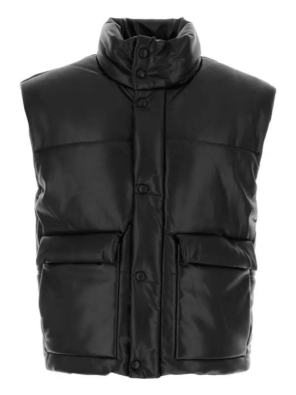 Nanushka Jovan Padded Synthetic Leather Vest - Black
