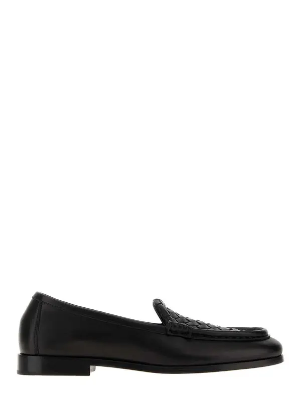 Bottega Veneta Silenzio Leather Loafers - Black