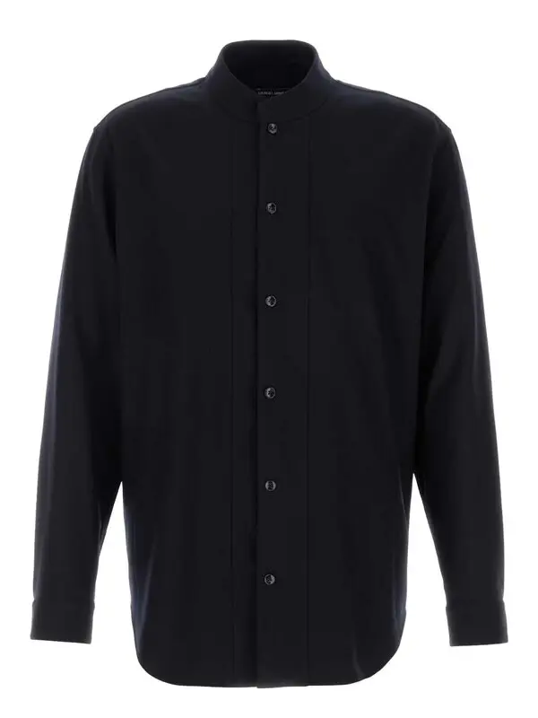 GIORGIO ARMANI X ALANUI Virgin Wool Designer Collaboration Shirt - Blue