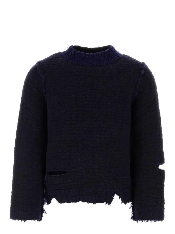 NAMACHEKO Two-tone Wool Blend Sweater With Distressed Details - Multicoloured