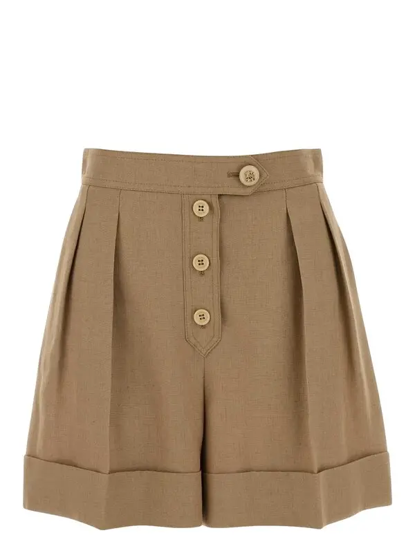 Valentino Garavani Biscuit Viscose-blend Mini Shorts - Camel