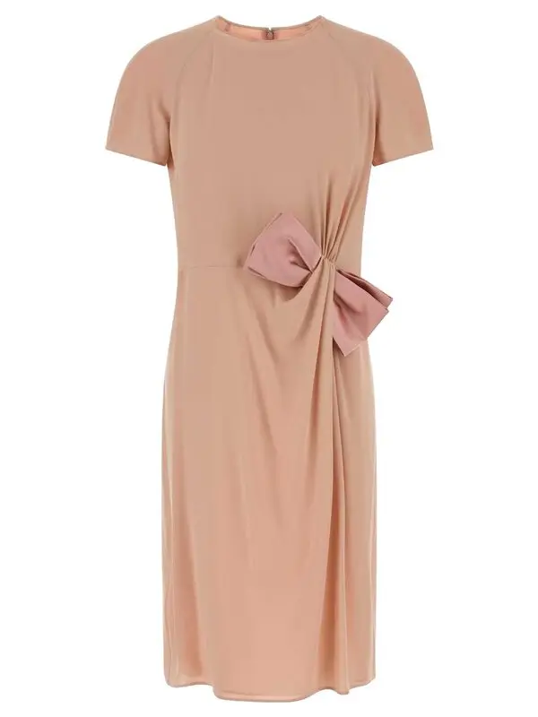 Valentino Garavani Silk Crepe Mini Dress With Bow Detail - Pink