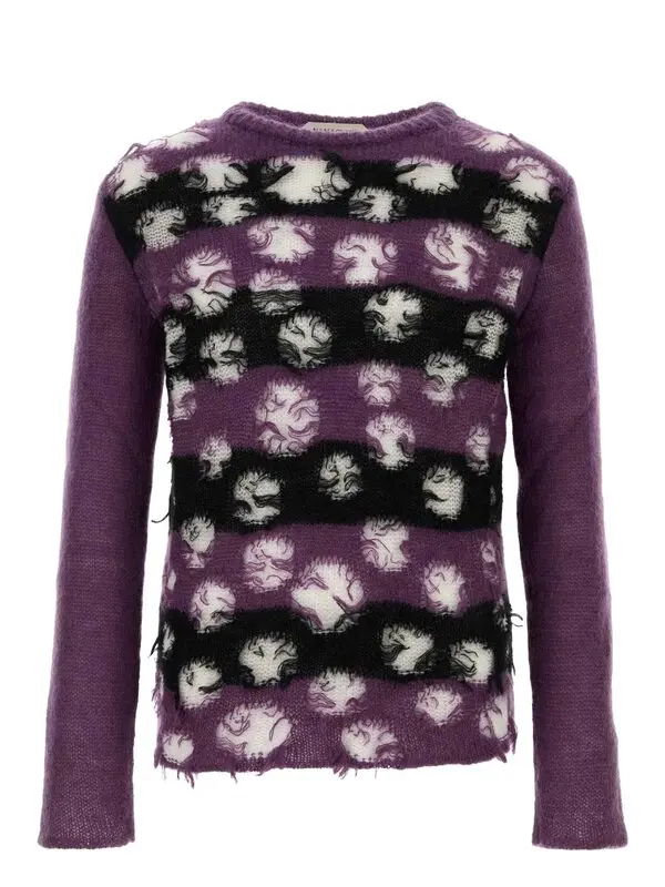 NAMACHEKO Wool Blend Mohair Knit Sweater With Textured Pattern - Multicoloured