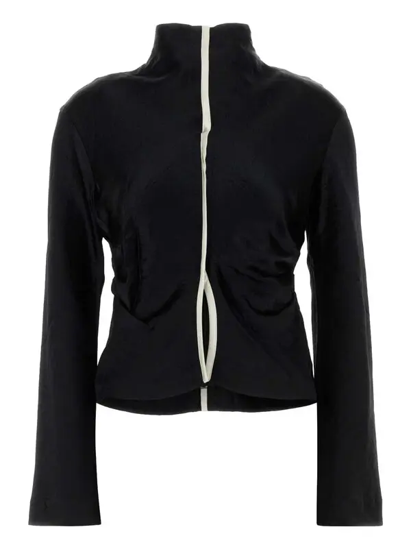 Nanushka Domini Satin Blouse - Black
