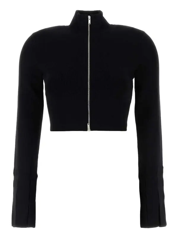 Nanushka Zip-up Stretch Viscose Blend Cardigan - Black