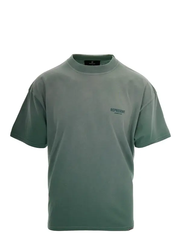 REPRESENT Graphic Cotton Oversized T-shirt - Washed Aloe