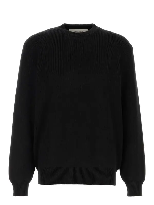 GOLDEN GOOSE Ribbed Crew Neck Sweater - Black