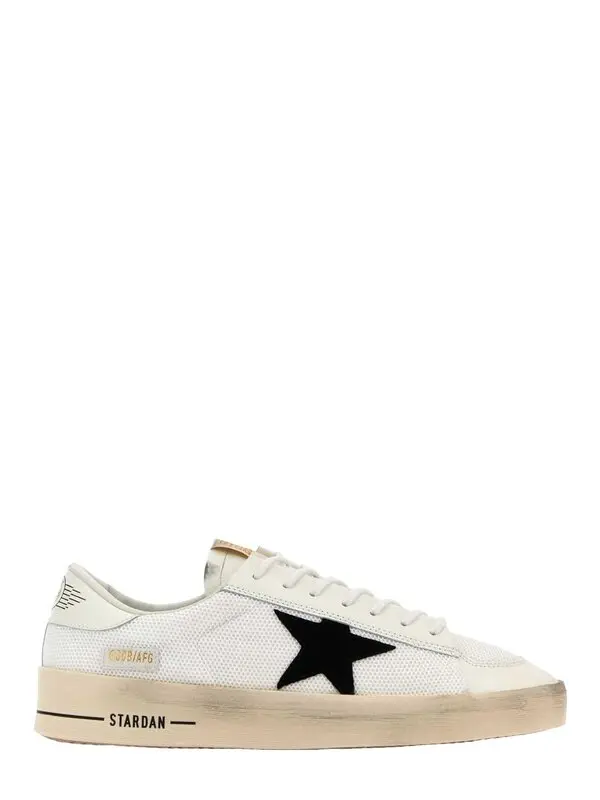 GOLDEN GOOSE Stardan Leather And Mesh Sneakers - Multicoloured