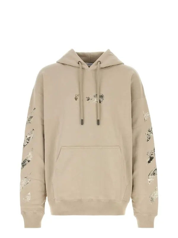 Off-White Style Sand Cotton Sweatshirt - Beige O Tan